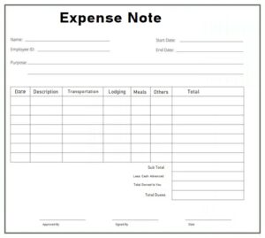 Expense Note Template | Free Word & Excel Templates