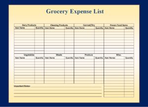 Expense List Template | Free Word & Excel Templates