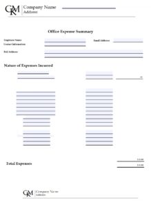 Office Expense Summary Template | Free Word & Excel Templates