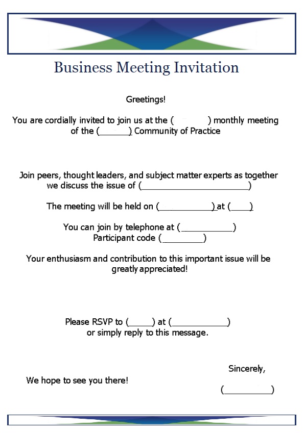 Business Meeting Invitation Template | Free Word & Excel Templates