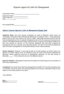 Approved Expenses For Staff And Management Letter Template | Free Word ...