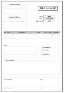 Bill of Sale Template | Free Word & Excel Templates