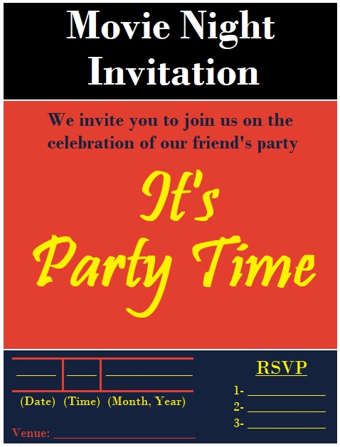 Movie Night Invitation Template MS Word | Free Word & Excel Templates Movie Night Invitation Template MS Word | Free Word & Excel Templates