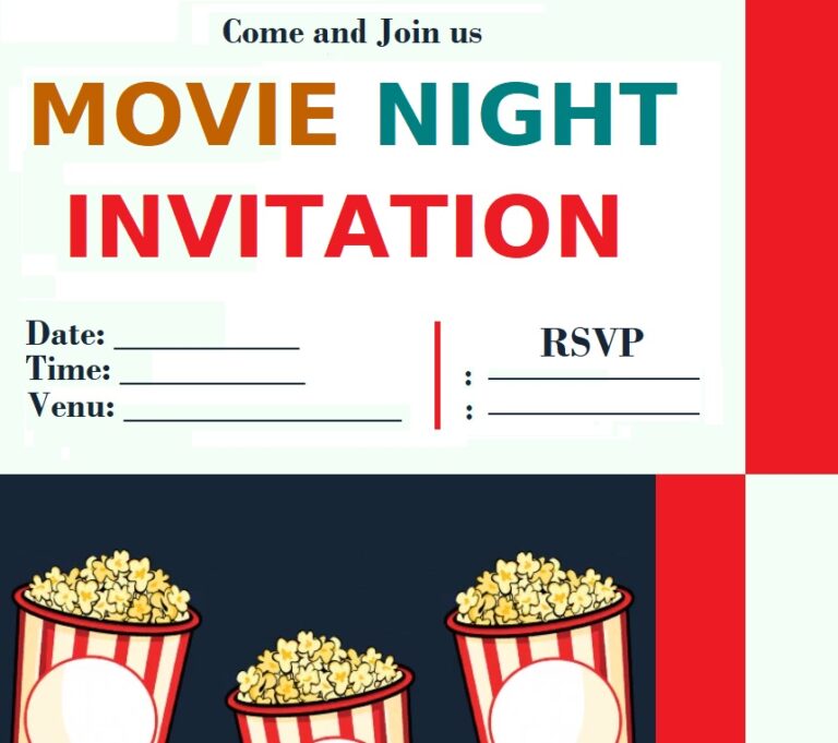 Movie Night Invitation Template | Free Word & Excel Templates