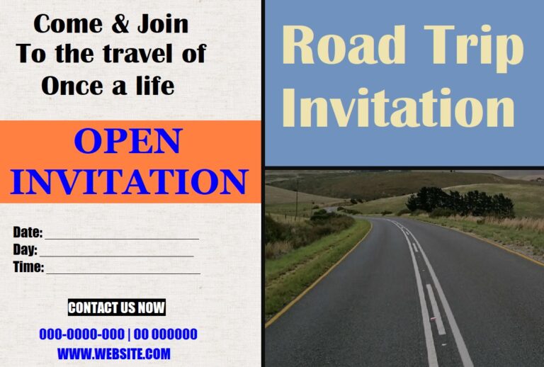 Road Trip Invitation Format | Free Word & Excel Templates