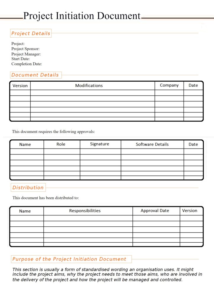 Project Initiation Document Template, Significance and Benefits | Free ...