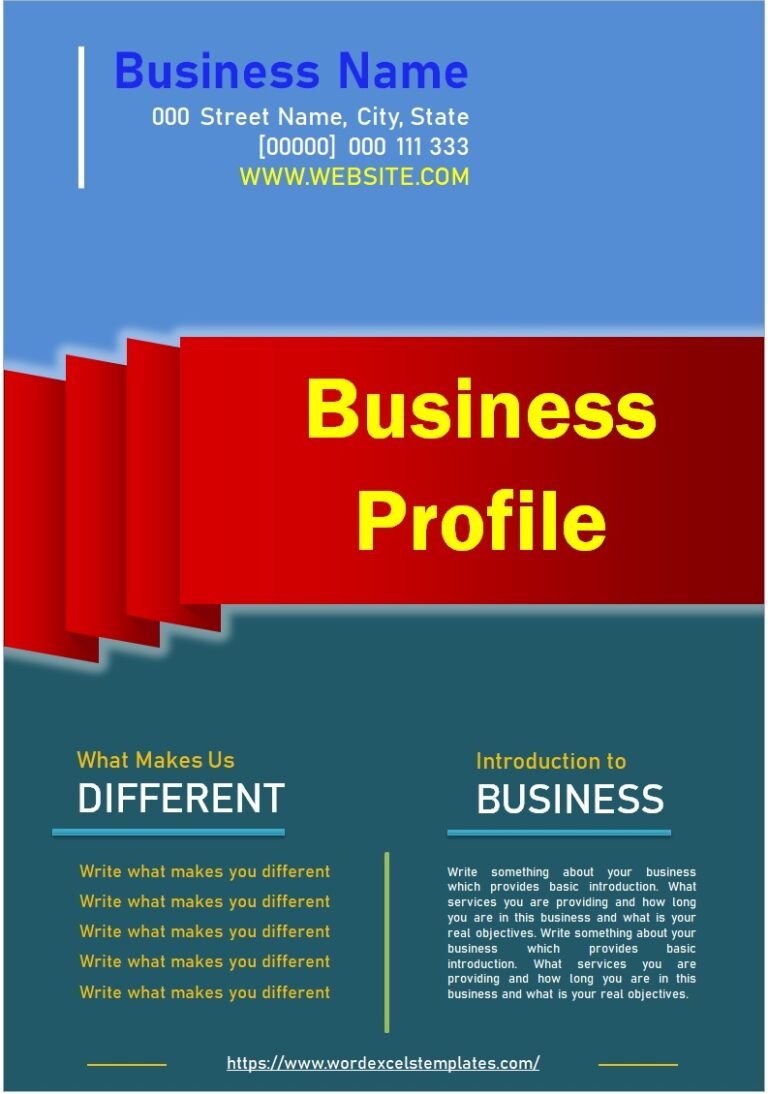 Business Profile Template | Free Word & Excel Templates