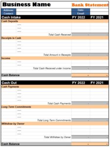 Bank Statement Template in PDF | Free Word & Excel Templates