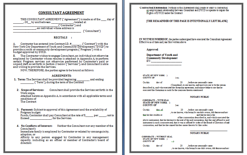 Consultant Agreement Template | Free Word & Excel Templates
