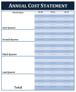 Cost Statement Template | Free Word & Excel Templates