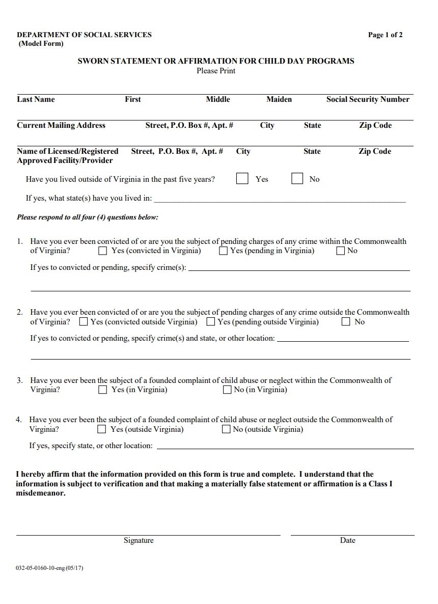 Sworn Statement Template | Free Word & Excel Templates