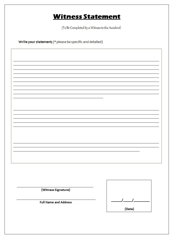 Witness Statement Template | Free Word & Excel Templates