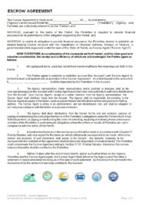 Details of a Escrow Agreement | Free Word & Excel Templates