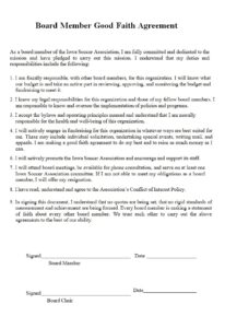 Good Faith Agreement Template Doc | Free Word & Excel Templates