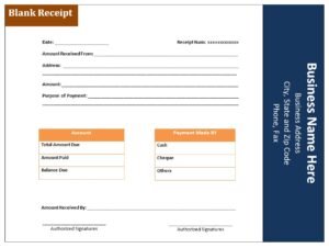 Blank Receipt Template | Free Word & Excel Templates