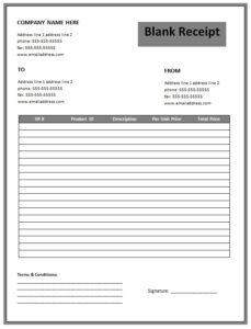 Blank Receipt Template | Free Word & Excel Templates