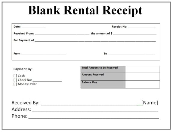Blank Receipt Template | Free Word & Excel Templates