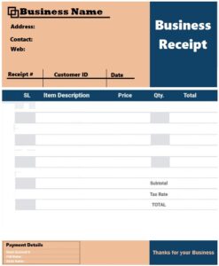Business Receipt Template | Free Word & Excel Templates