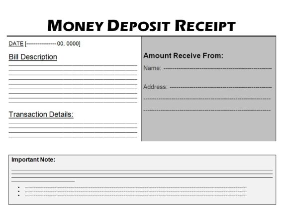 Deposit Receipt Template MS Excel | Free Word & Excel Templates