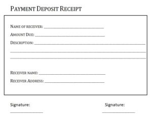 Deposit Receipt Template | Free Word & Excel Templates
