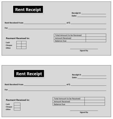Rent Receipt Template | Free Word & Excel Templates