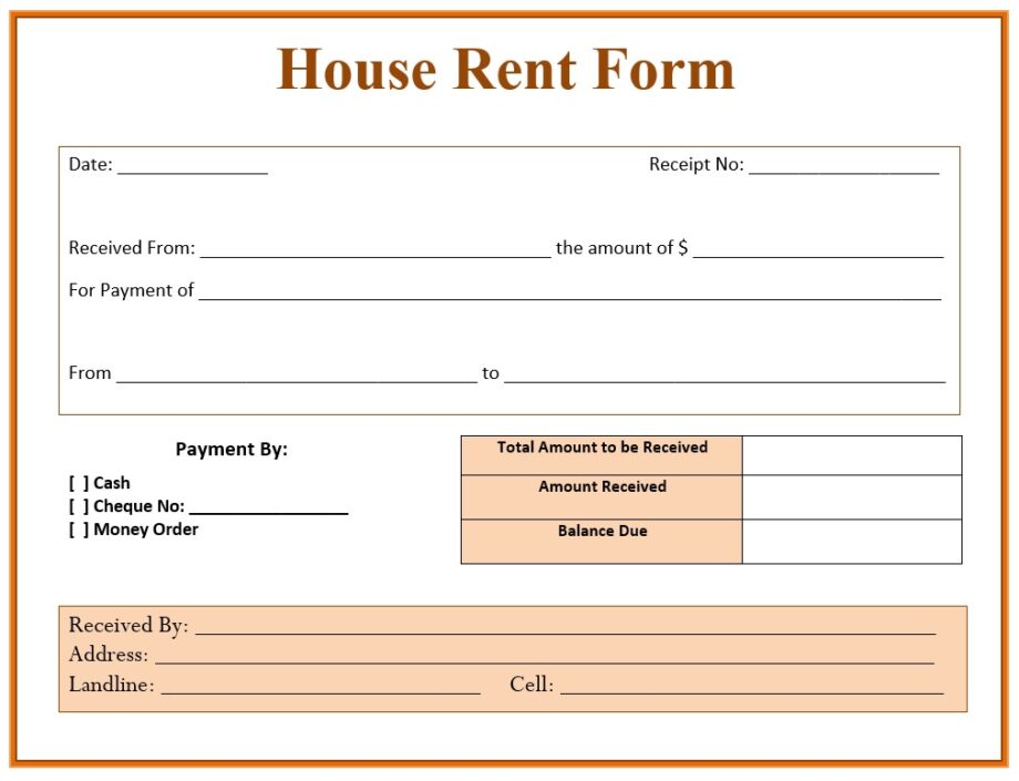 Rent Receipt Template | Free Word & Excel Templates