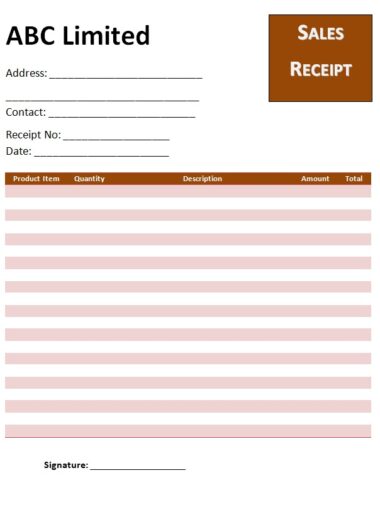 Sales Receipt Template | Free Word & Excel Templates