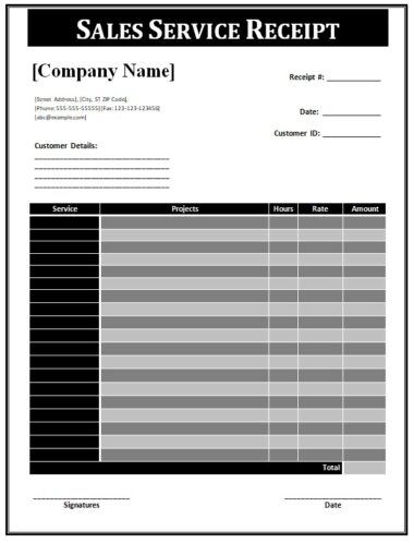 Sales Receipt Template | Free Word & Excel Templates