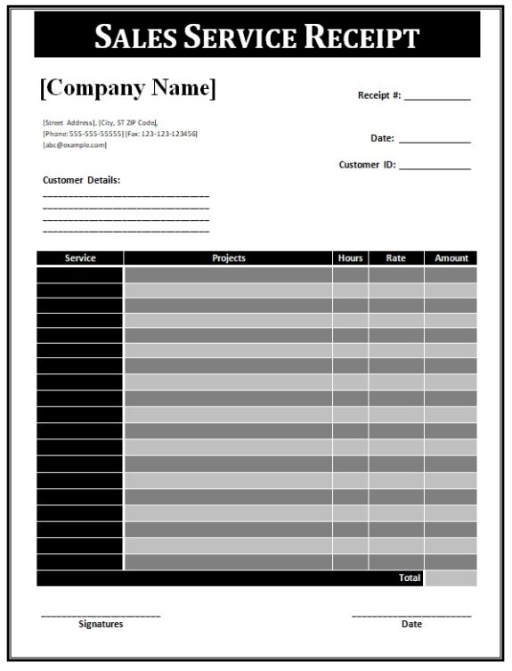 Sales Receipt Template | Free Word & Excel Templates