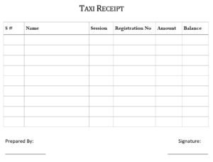 Taxi Receipt Template | Free Word & Excel Templates
