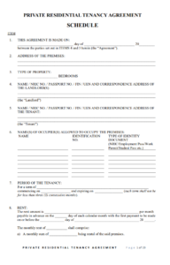 Tenancy Agreement Format | Free Word & Excel Templates