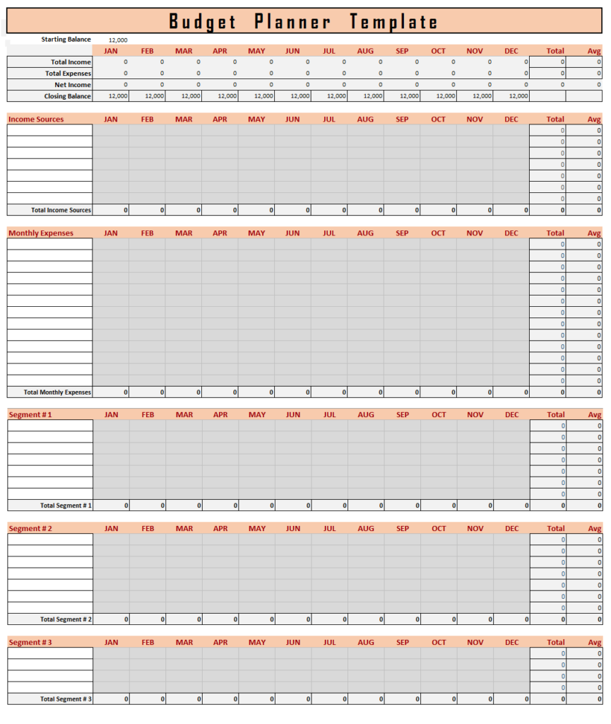 Budget Planner Template | Free Word & Excel Templates