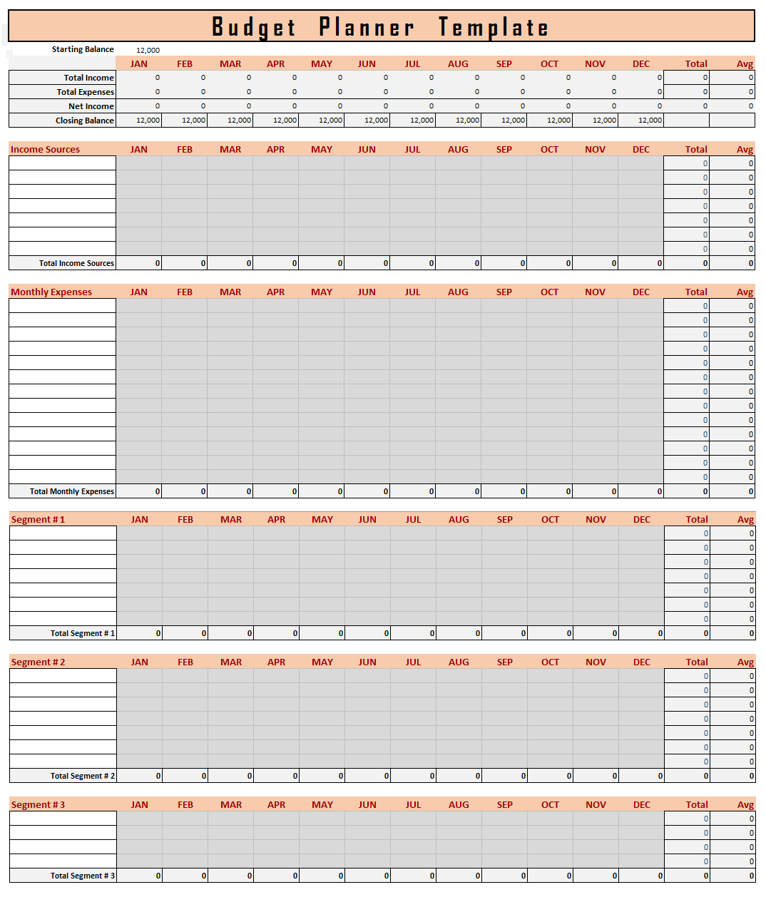 Free Budget Planner Template | Free Word & Excel Templates