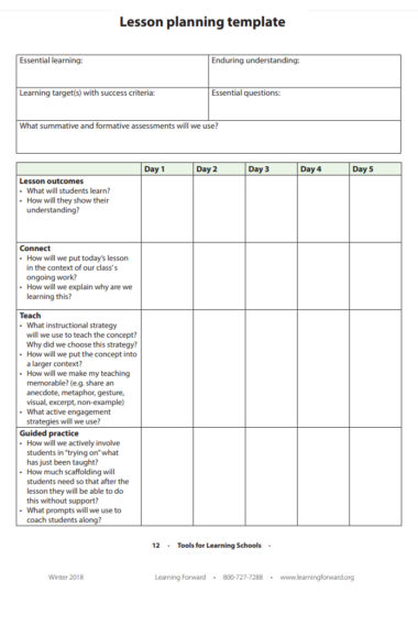 Teacher and Student Lesson Plan Template | Free Word & Excel Templates