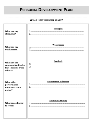 Personal Development Plan Template | Free Word & Excel Templates