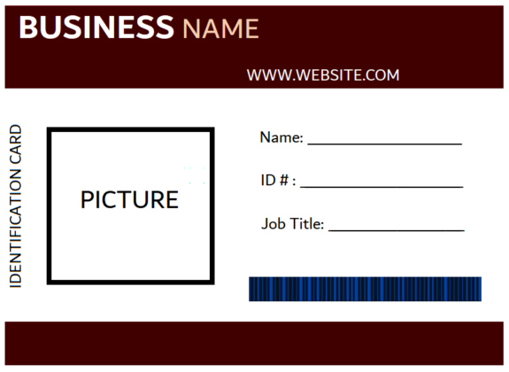 Identification Badge Template | Free Word & Excel Templates