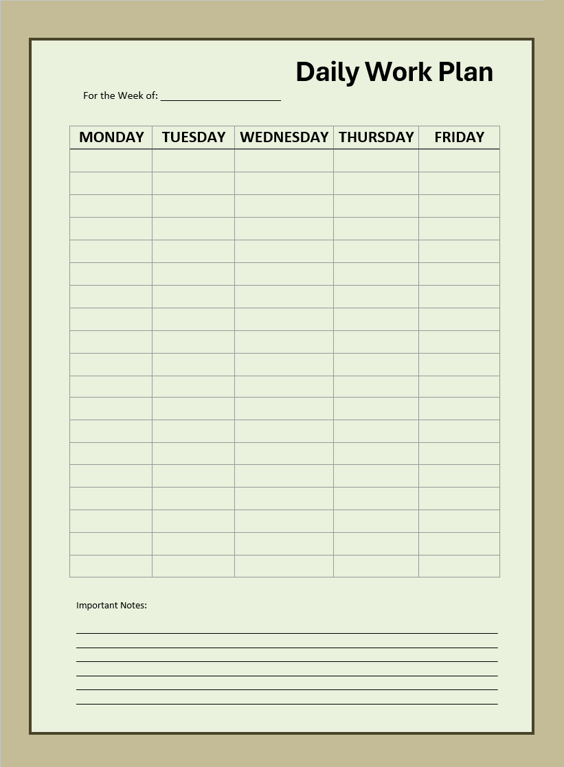 Work Plan Template | Free Word & Excel Templates