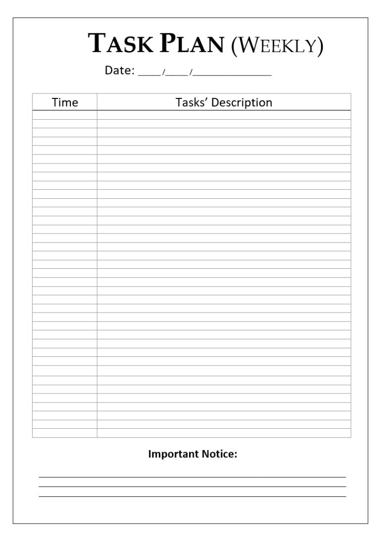 Weekly Planner Template | Free Word & Excel Templates