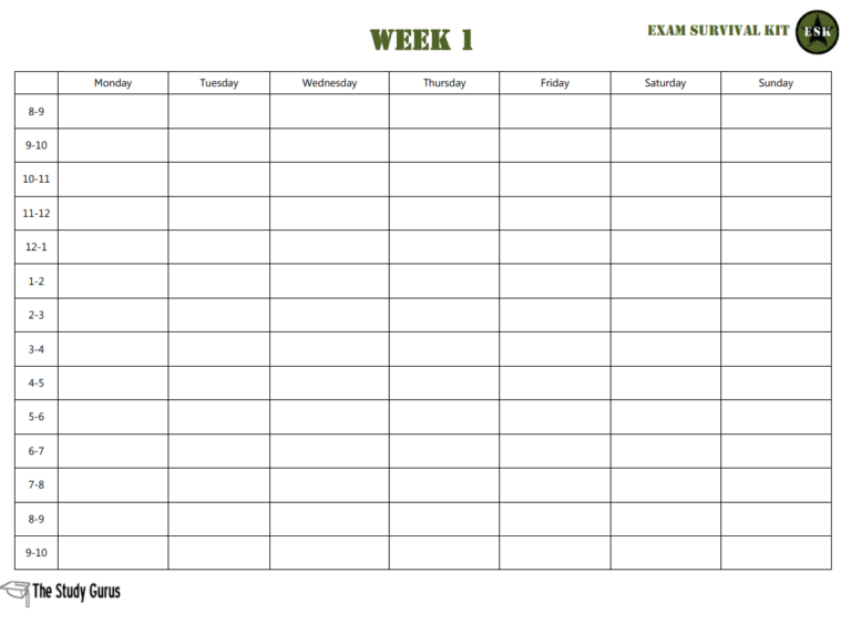 Study Timetable Template | Free Word & Excel Templates