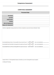 Competency Assessment Template | Free Word & Excel Templates