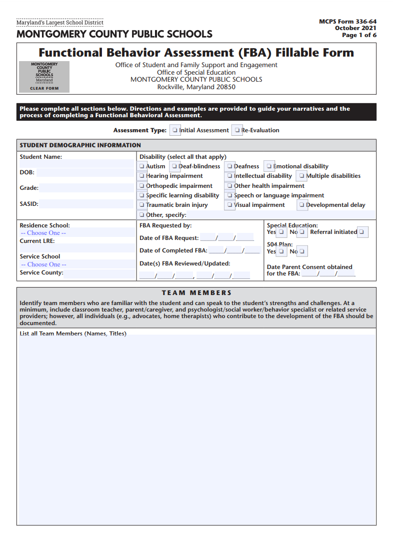 Functional Behavior Assessment Template | Free Word & Excel Templates