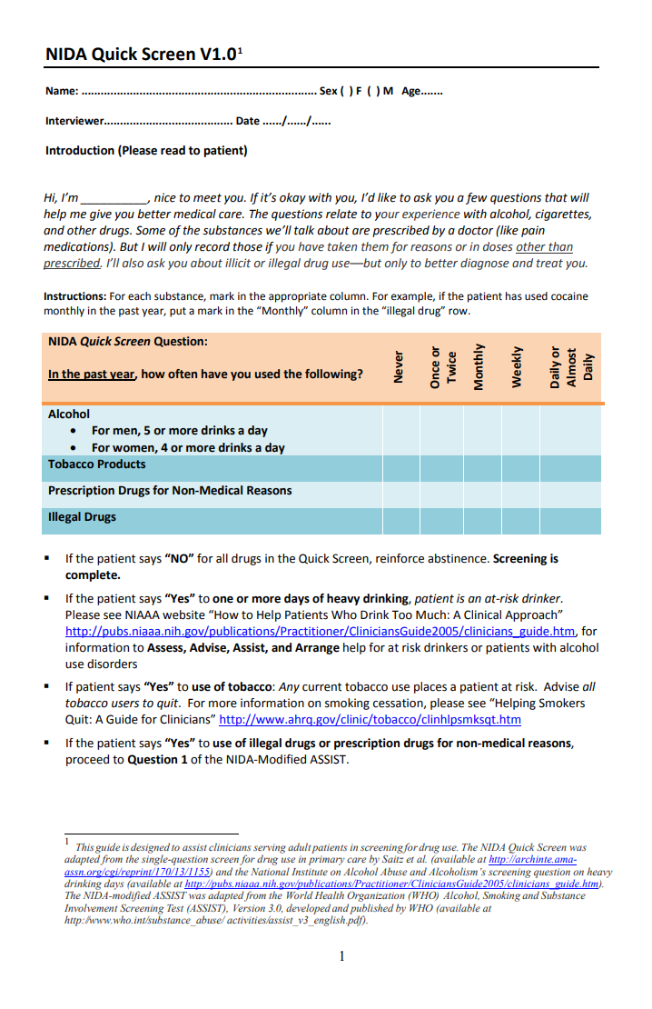 Substance Abuse Assessment Template | Free Word & Excel Templates
