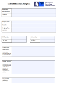 Method Statement Template | Free Word & Excel Templates