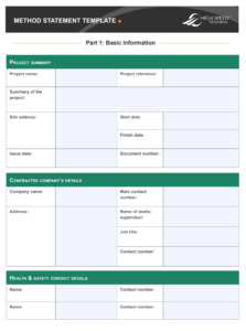Method Statement Template | Free Word & Excel Templates