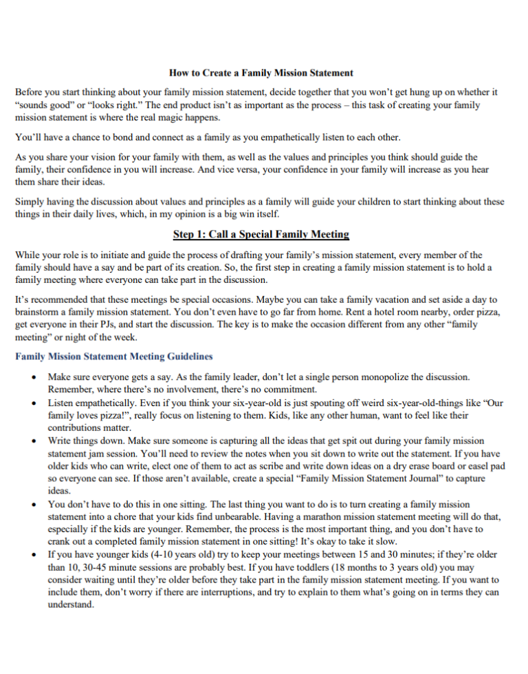 Mission Statement Template | Free Word & Excel Templates