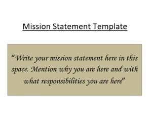 Mission Statement Template | Free Word & Excel Templates