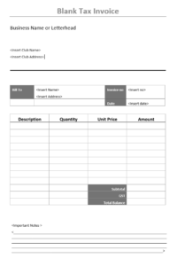 Tax Invoice Format | Free Word & Excel Templates