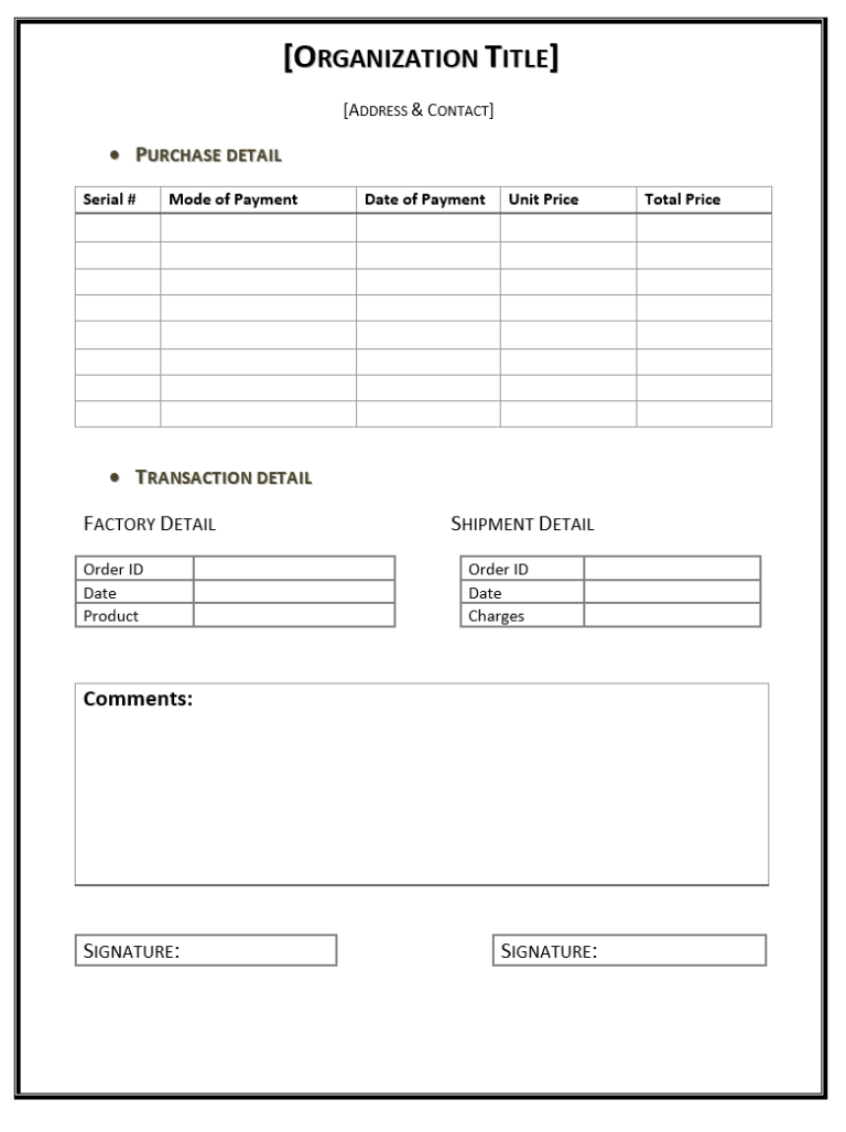 Purchase Invoice Template | Free Word & Excel Templates