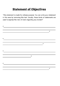 Statement of Objectives Template | Free Word & Excel Templates