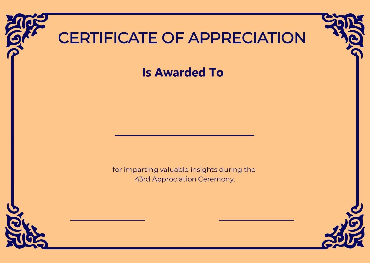 Certificate of Appreciation Template | Free Word & Excel Templates